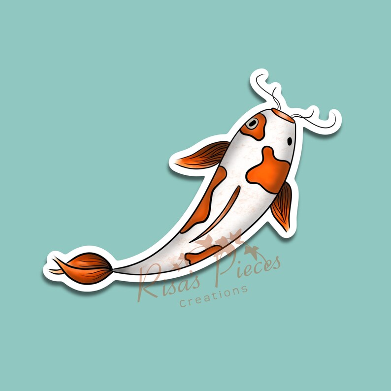 Koi Stickers, Fish Stickers, Water Bottle Stickers, Vinyl Stickers ...