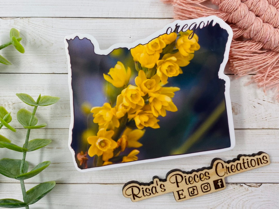 Oregon Shape Sticker, Oregon State Flower, Flower Stickers, Oregon ...