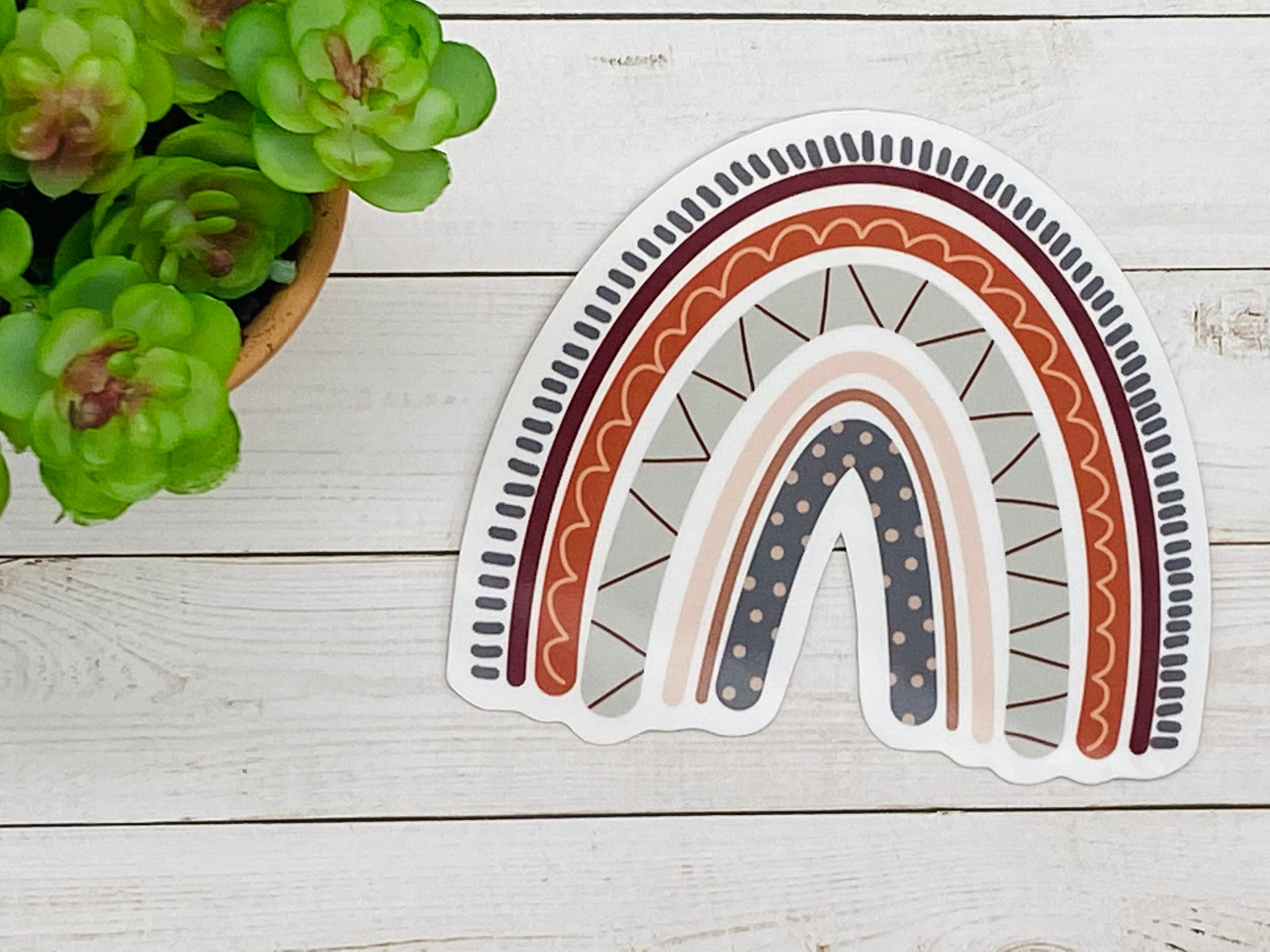 Rainbow Sticker Boho Rainbow decal Cute Rainbow Boho | Etsy