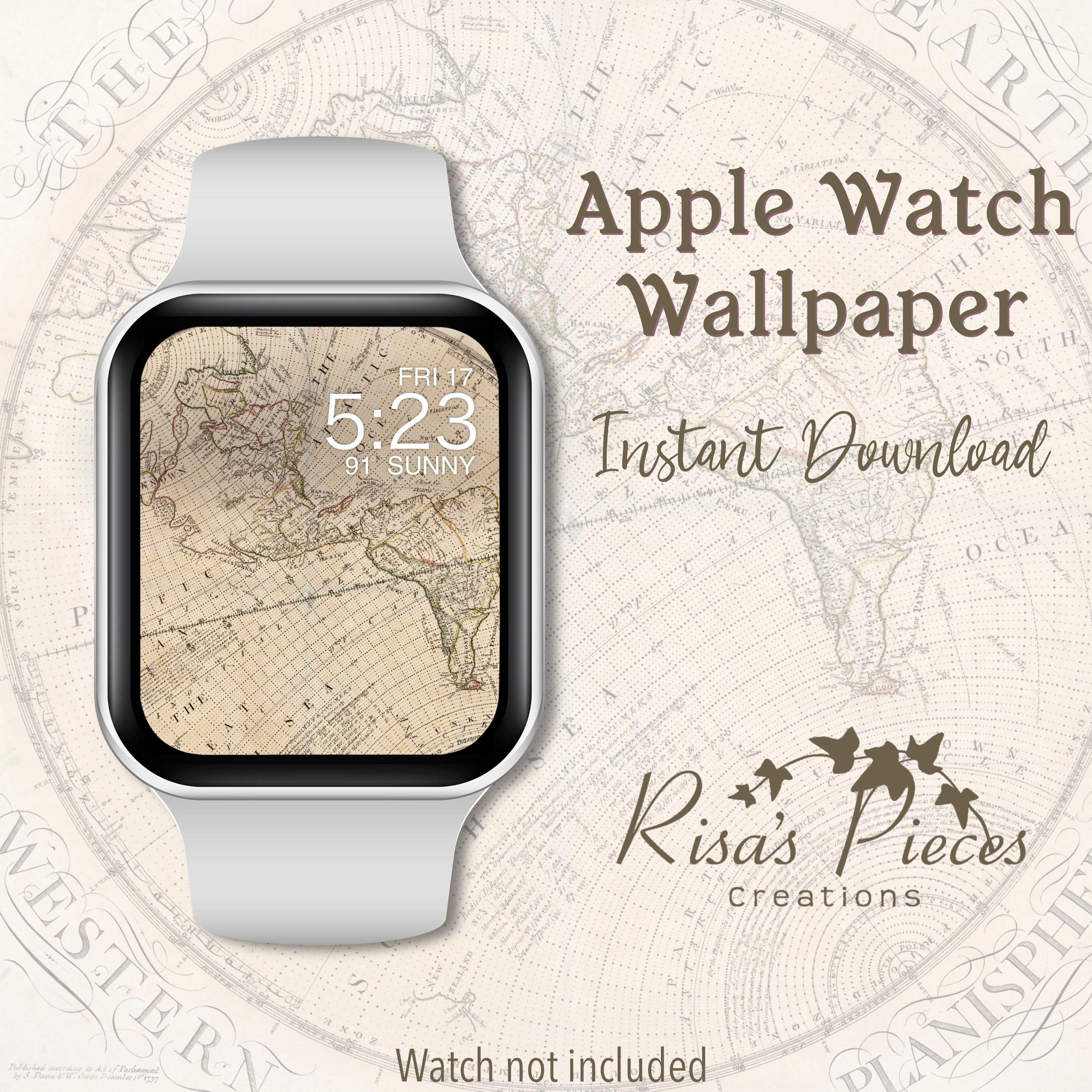 Watch Face With On A Map Or Globe