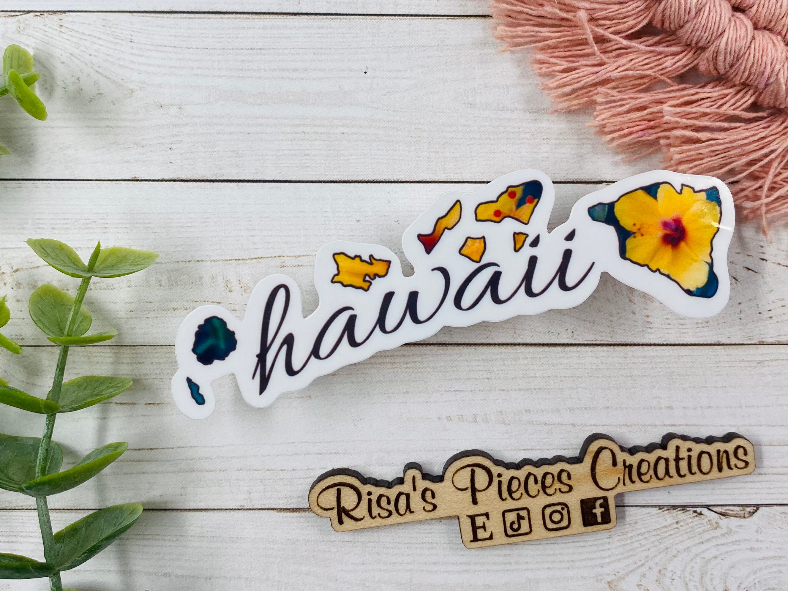 Hawaii Sticker Yellow Hibiscus Sticker Flower Stickers | Etsy