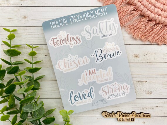 Christian Encouragement Sticker Sheet Clear Stickers Journal | Etsy