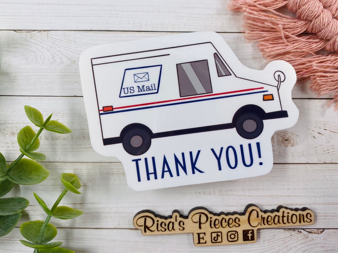 Mail Carrier Thank You Sticker, Vinyl Mailbox Sticker, Thank You ...