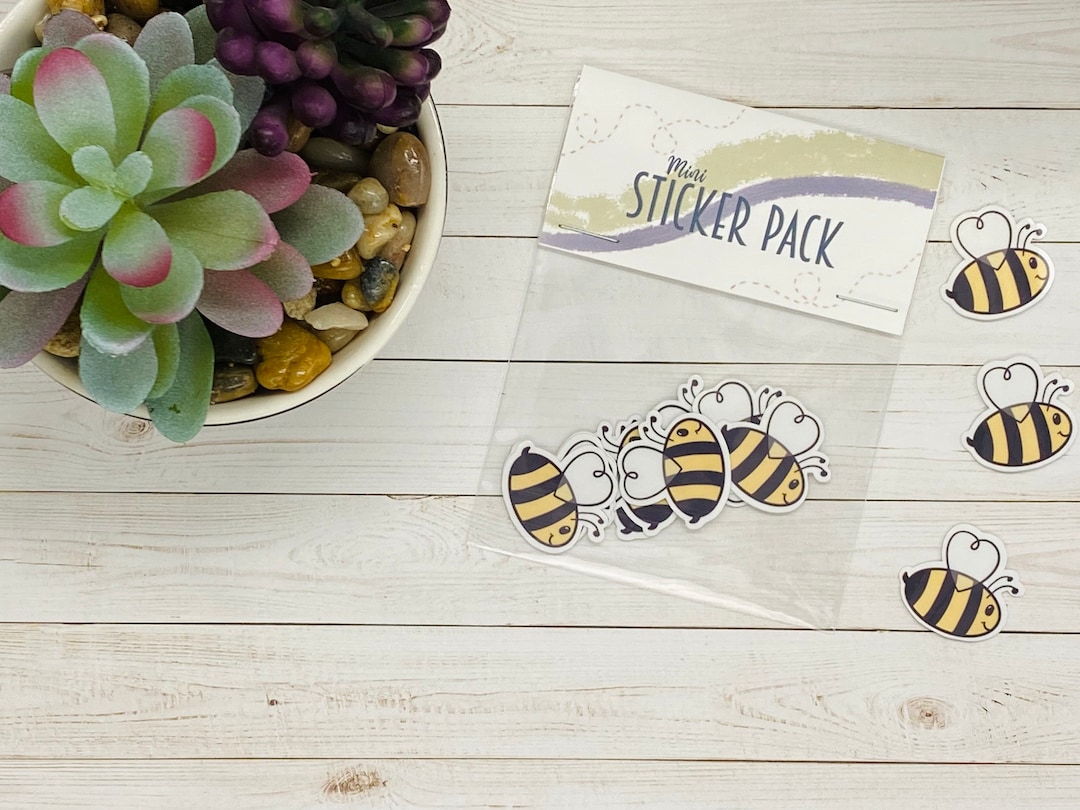 Honeybee Mini Sticker Pack - Honeybee Sticker, Buzzy Bee Sticker, Save ...