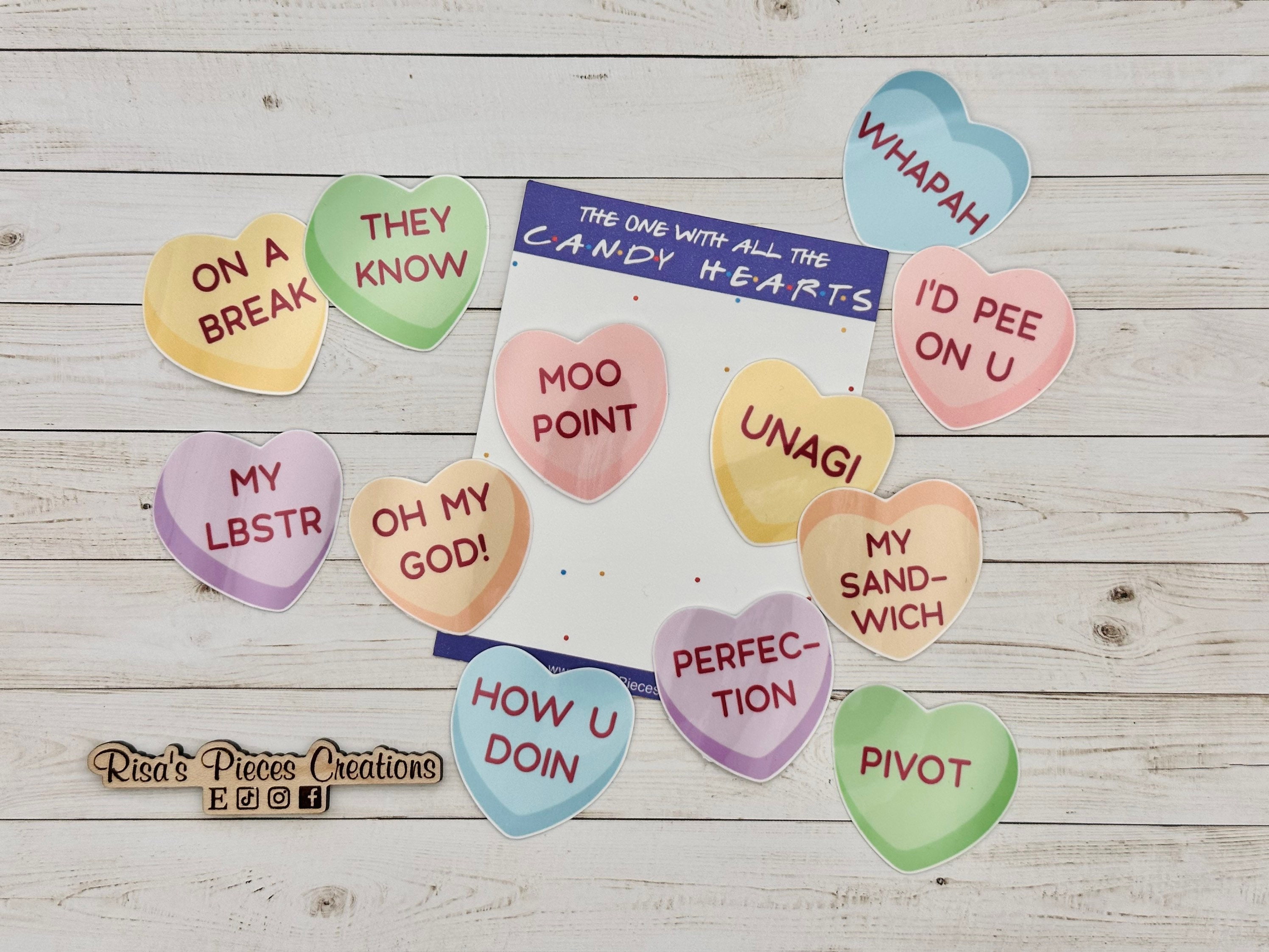 Friends Candy Hearts Sticker Pack, Funny Valentine's Day Gift for ...