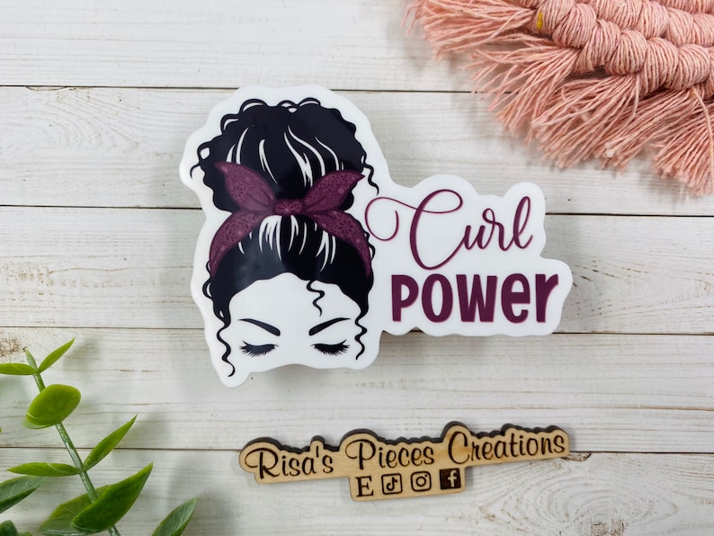 Curl Power Stickers Curly Hair Sticker Hair Don't Care - Etsy