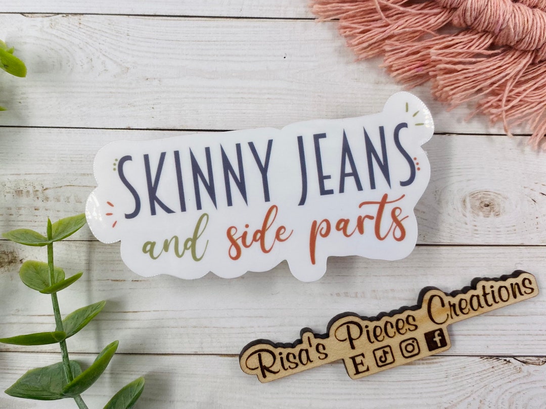 Skinny Jeans and Side Parts Millennial Sticker for Mom, Generation X ...