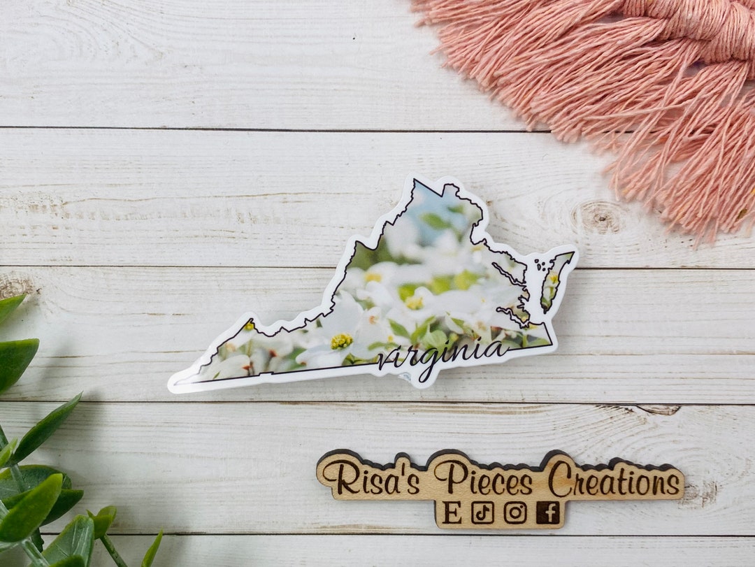 Virginia Sticker, Dogwood Blossom Sticker, Flower Stickers, Virginia ...