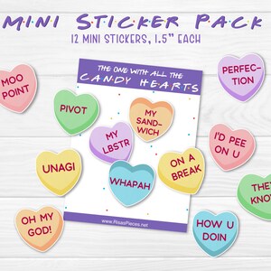 Friends Candy Hearts Sticker Pack, Funny Valentine's Day Gift for ...