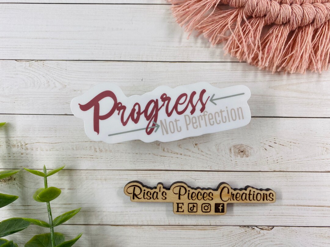 Progress Not Perfection Sticker, Inspirational Sticker, AA Quotes ...