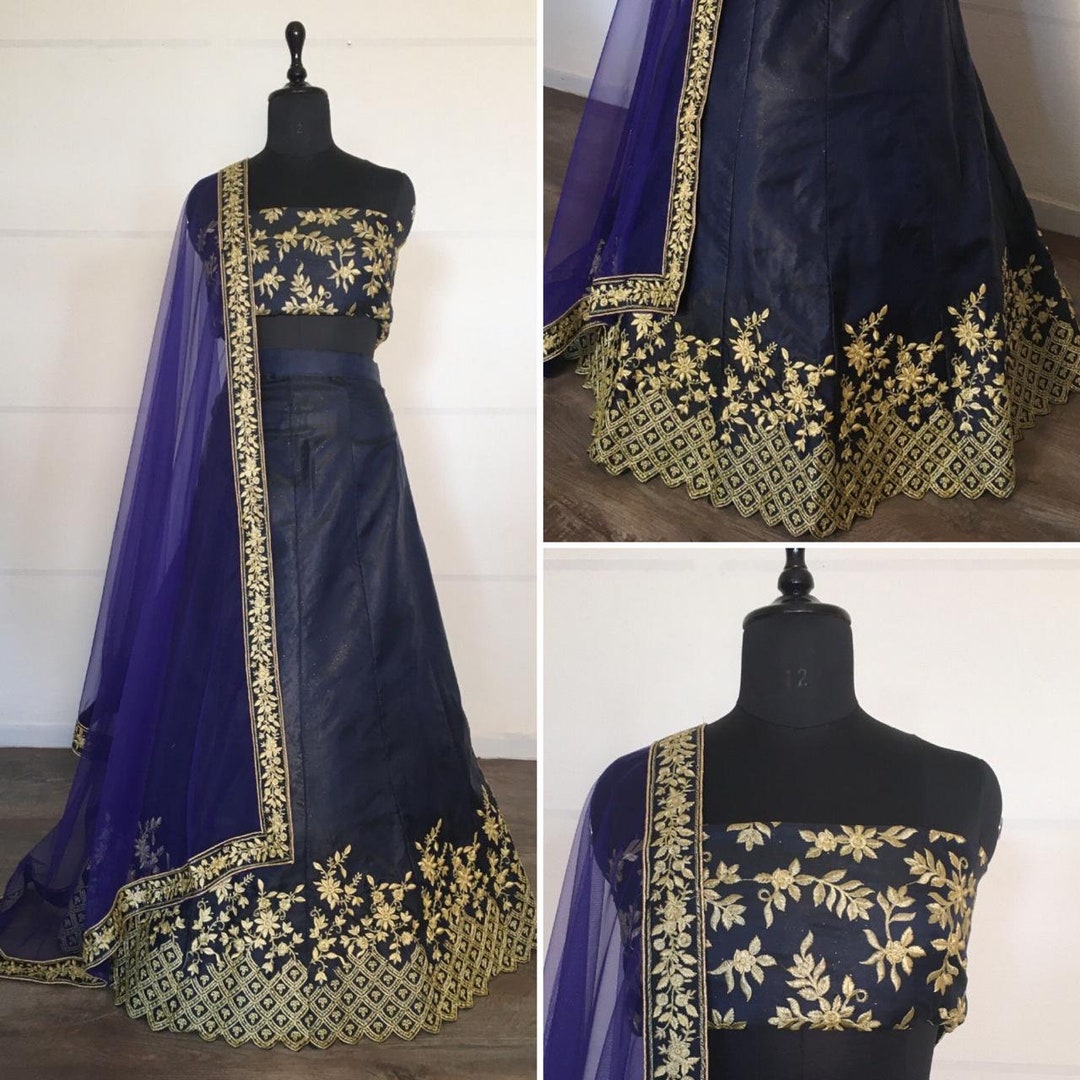Beautiful Lehenga Fabric Taffeta Satin Two Tone Lehenga Work ...