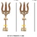 Brass Metal Trishul Trident With Stand for Temples & Home Decoration 14 ...