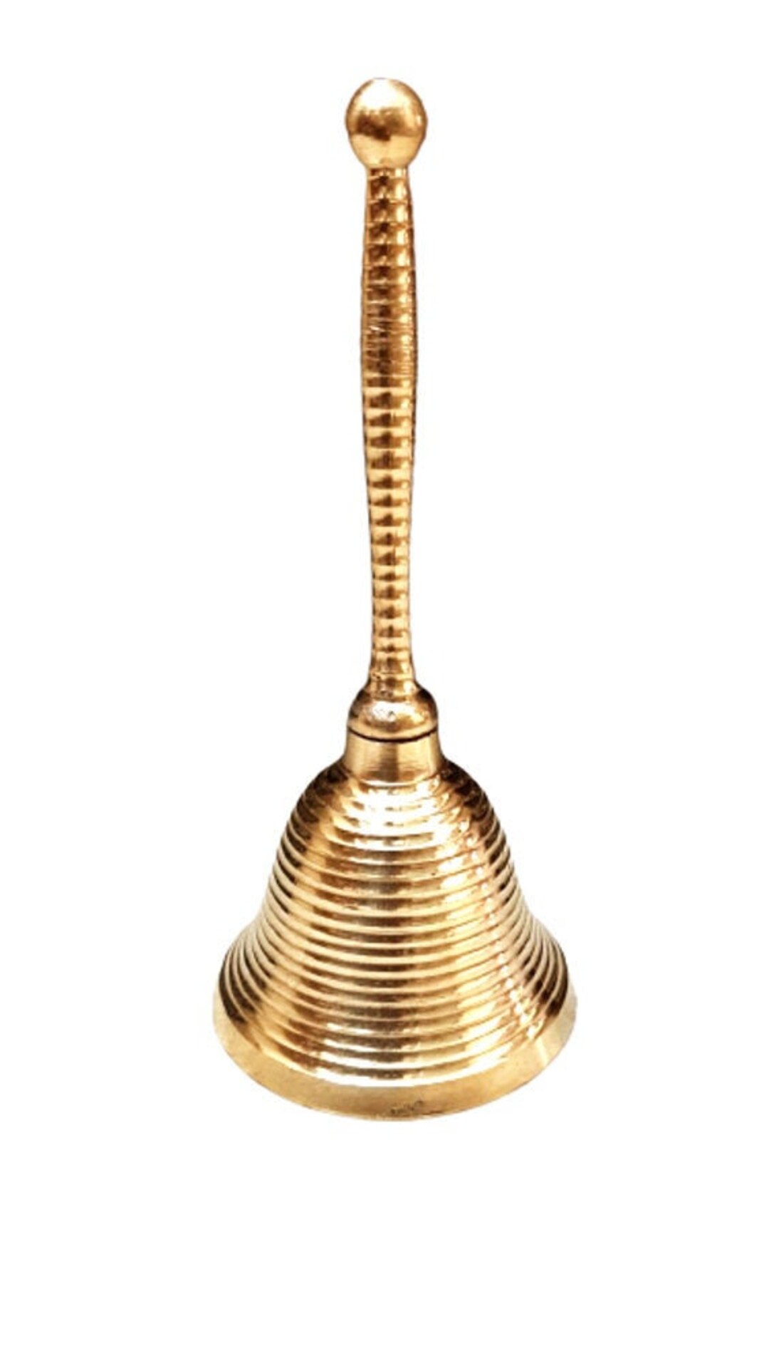 Brass Metal Pooja Ghanti Religious Hand Bell 6 Inches FREE Shipping ...