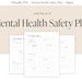 Mental Health Safety Plan Printable, Digital Self-care Planner, Safety ...