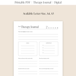 Digital Therapy Journal Pack, Printable Therapy Notes, Pre & Post ...