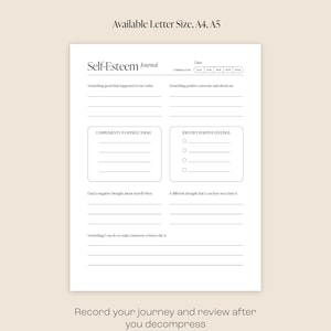 Digital Self-esteem Journal, Printable Confidence Boost, Self-help ...