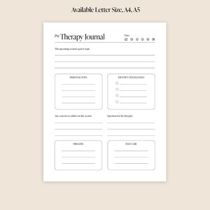 Digital Therapy Journal Pack, Printable Therapy Notes, Pre & Post ...