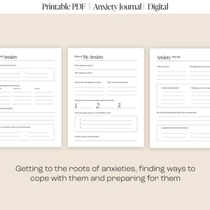 Anxiety Journal Printable, Digital Therapy Journal, Reflection Journal ...