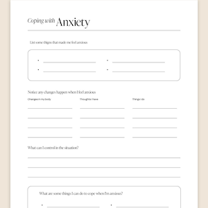 Anxiety Journal Printable, Digital Therapy Journal, Reflection Journal ...