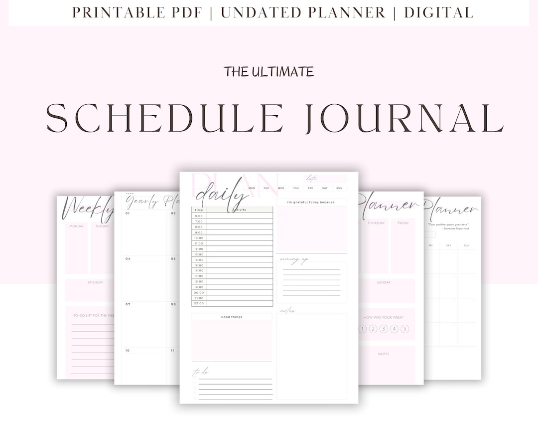 Digital Schedule Planner, Printable Daily Planner, Weekly Planner ...