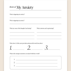 Anxiety Journal Printable, Digital Therapy Journal, Reflection Journal ...