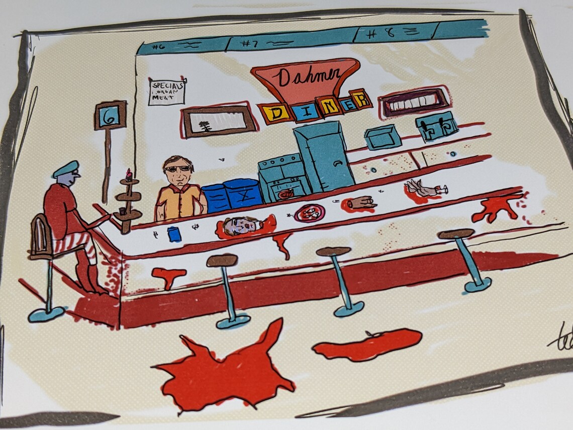 Jeffrey Dahmer Art Dahmer Diner Art Original Serial Killer - Etsy