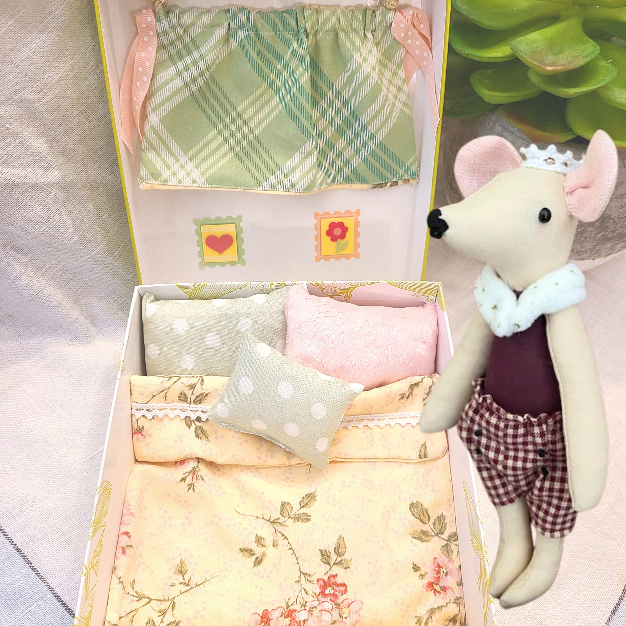 Violet the Country Princess Mouse | Dollhouse Mouse in Plaid, Premium ...