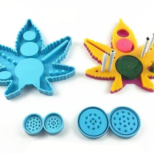 Smoker Set Silicone Mold Weed/pot Leaf Tray Mold Grinder - Etsy