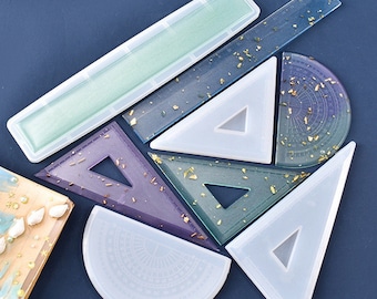 Student Ruler Silicone Mold Triangle Ruler Epoxy Resin Mold 4 Styles ...