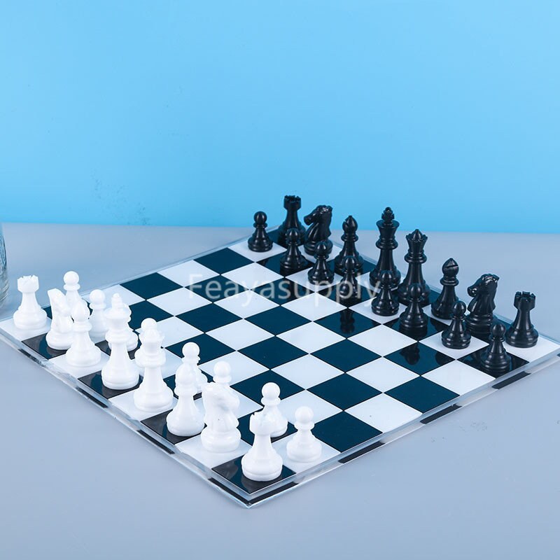 Silicone Chess Mold, Chess Set With Board Resin Molds, Chess Pieces ...