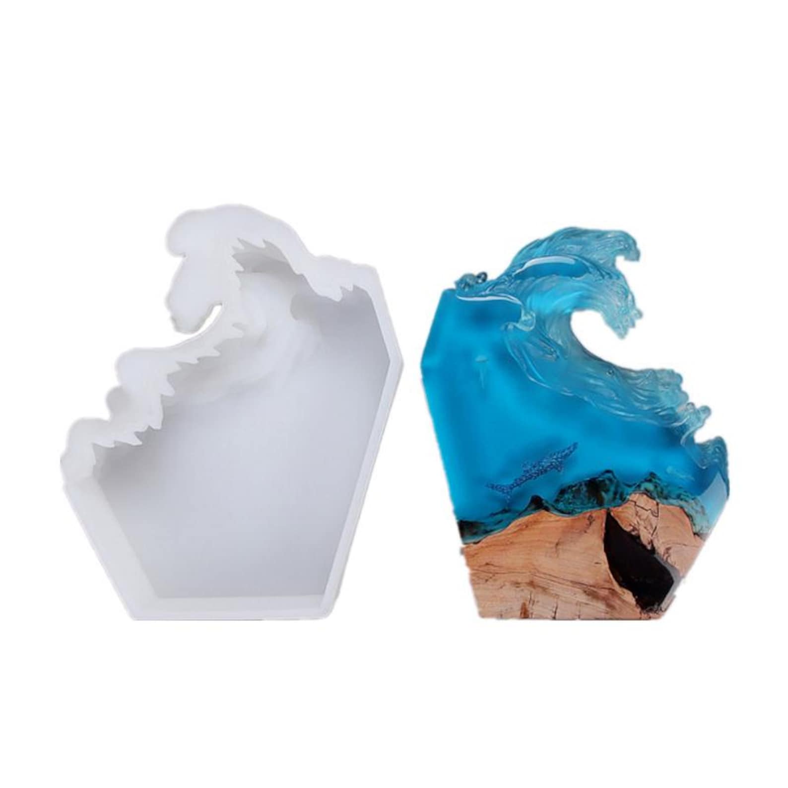 3D Ocean Wave Mold, Resin Lamp Mold, Silicone Resin Mold, Resin Beach ...