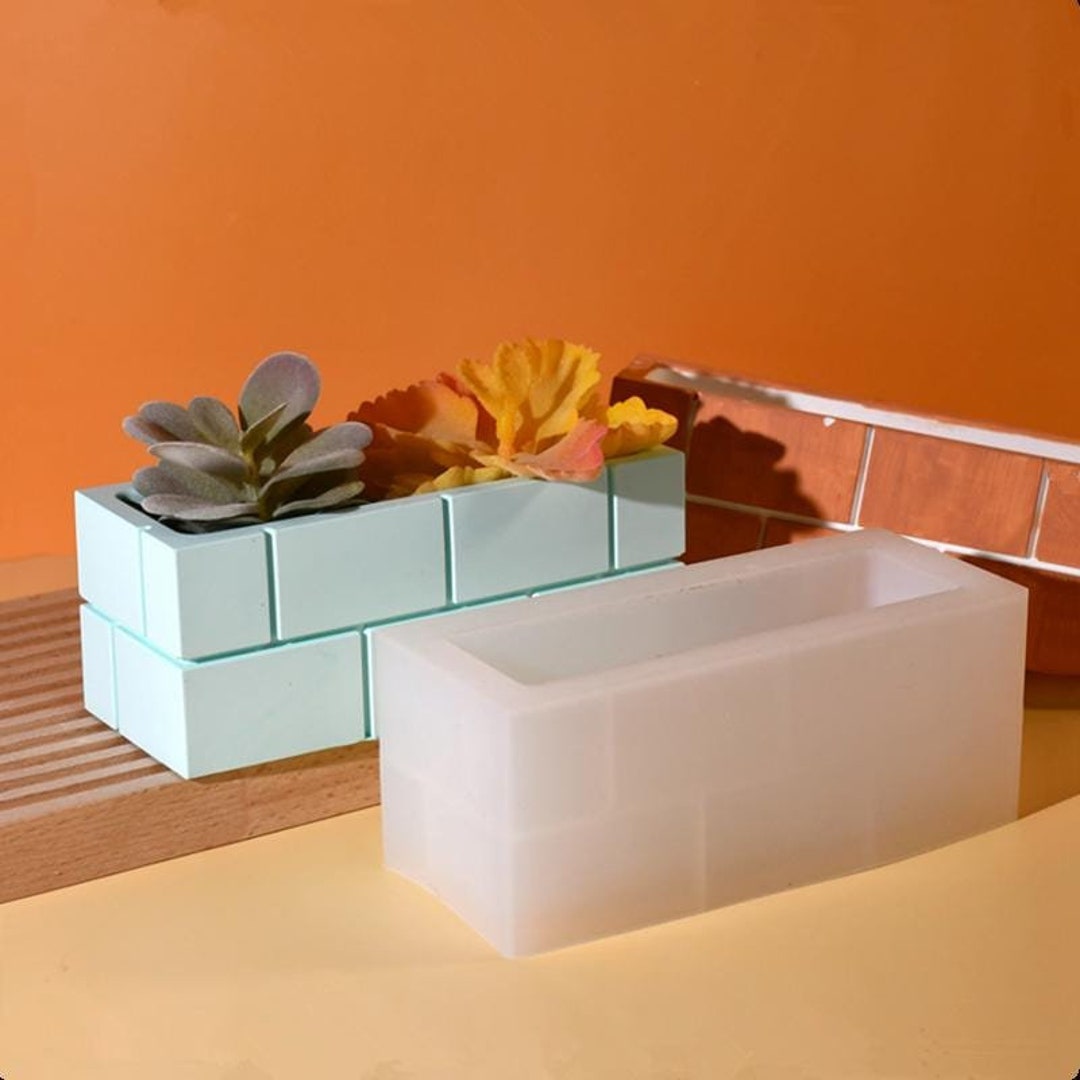 Concrete Rectangle Planter Mold, Flower Pot Mold, Candle Vessel Mold ...