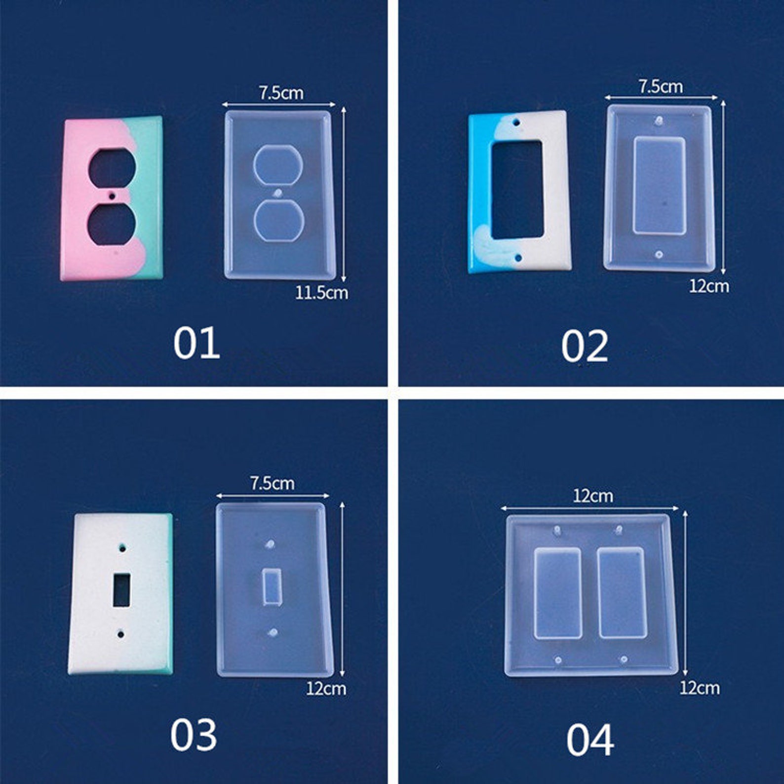 Light Switch Cover Resin Mold Outlet Cover Resin Mold Square | Etsy