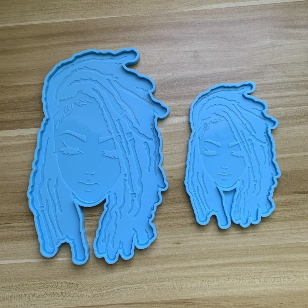 Afro Dreadlocks Woman Coaster and Tray Silicone Mold, Epoxy Resin Mold ...