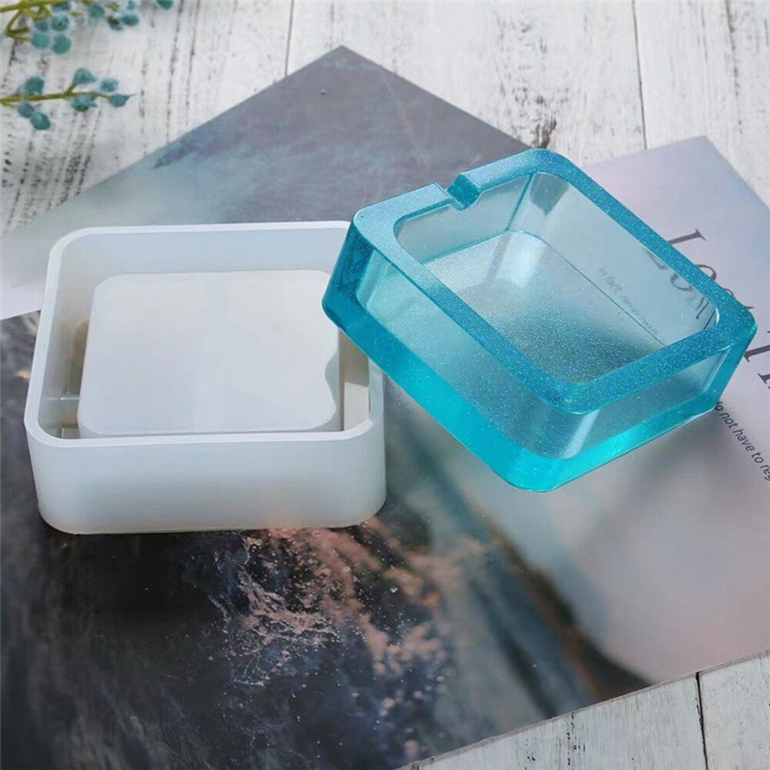Silicone Ashtray Mold for Resin, Square Ashtray Resin Mold, Round ...