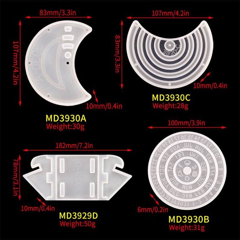 Moon/heart Circular Perpetual Calendar Silicone Mold Wall - Etsy