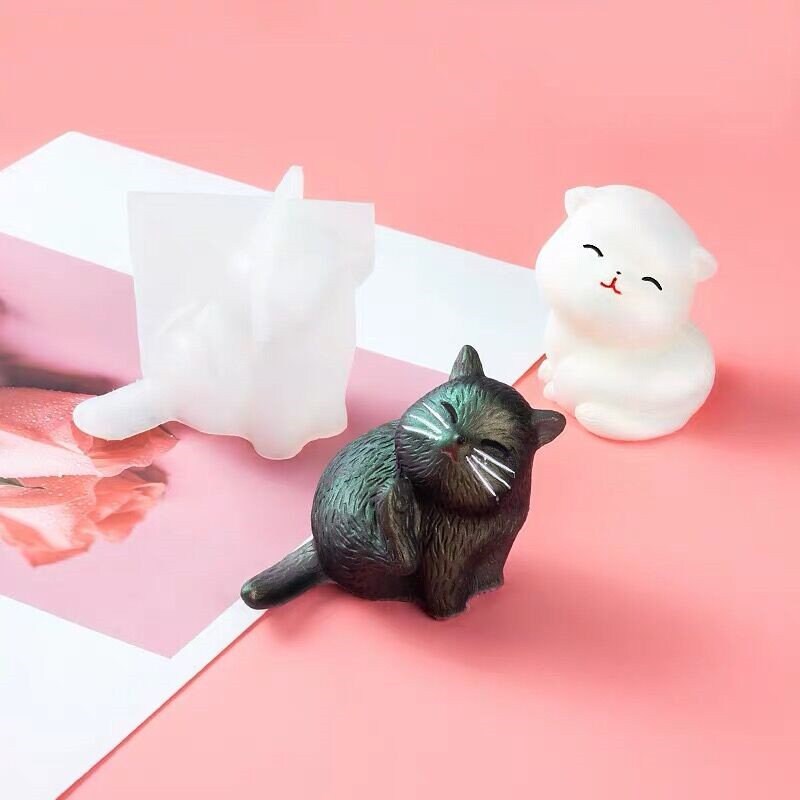 3D Cat Resin Mold Cute Kitty Silicone Mold Animal Epoxy Mold - Etsy 日本