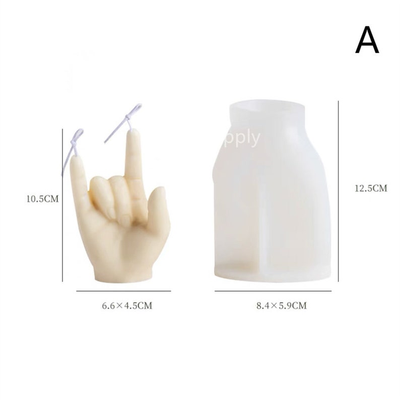 Hand Gesture Silicone Mold, Peace/ok/victory Hand Sign Candle Mold ...