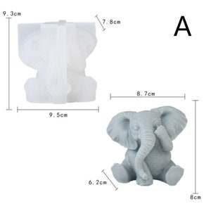 Cute Elephant Silicone Mold, 3D Animal Mold, Epoxy Resin Mold, Candle ...