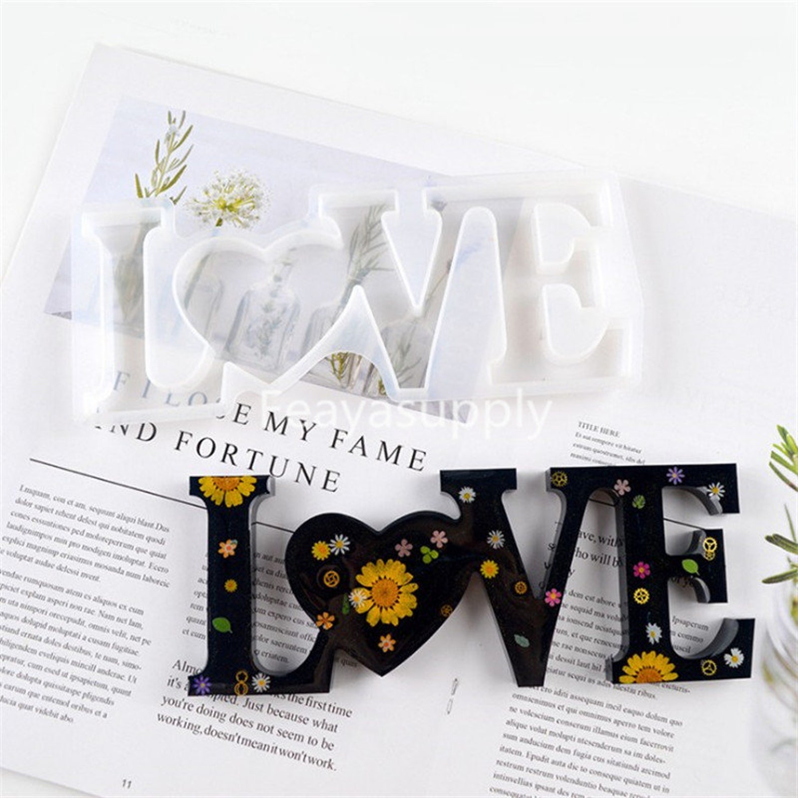 Love Letter Resin Mold, Love Home Family Sign Silicone Mold, Epoxy ...