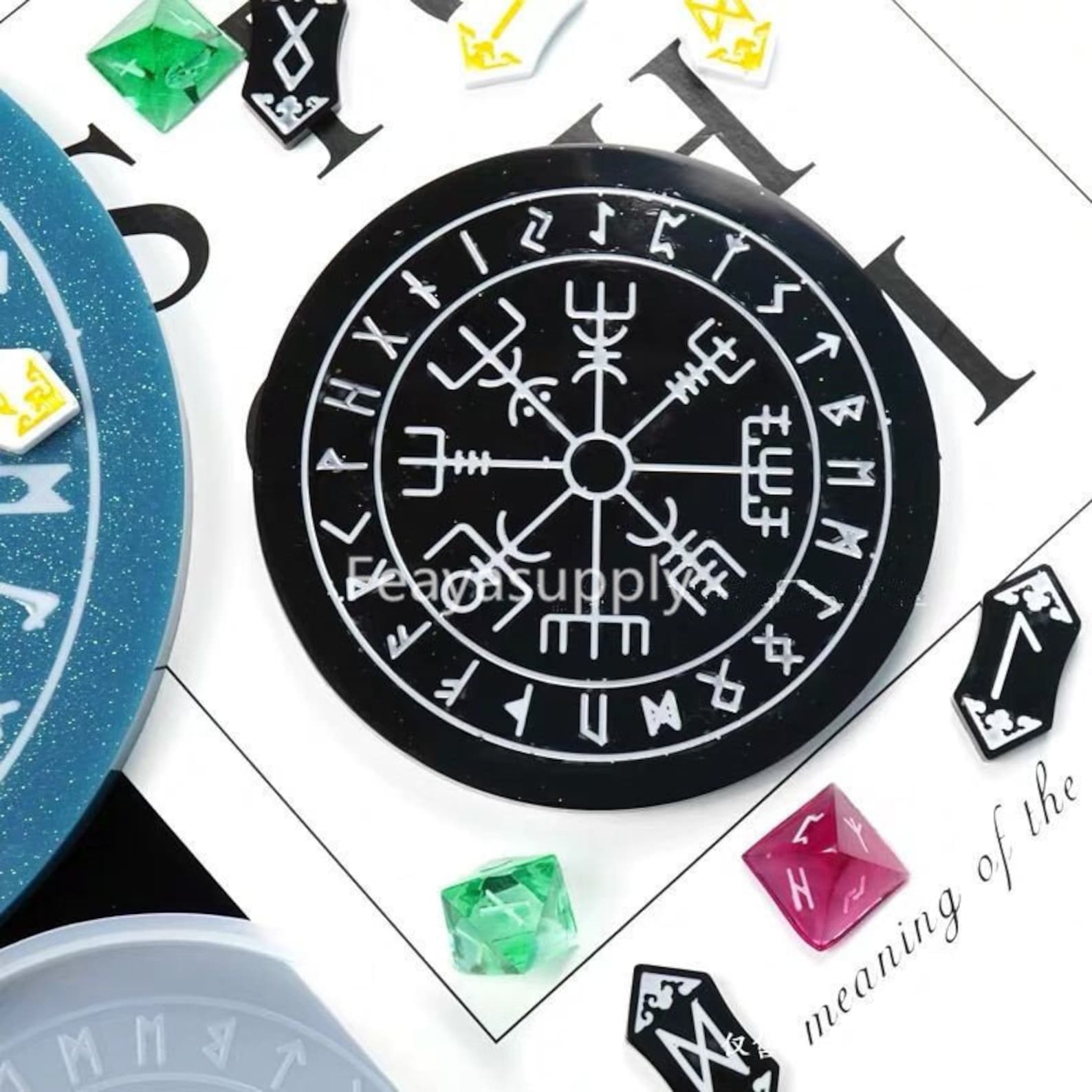 Silicone Rune Board Mold, Runes Casting Divination Board Resin Mold ...