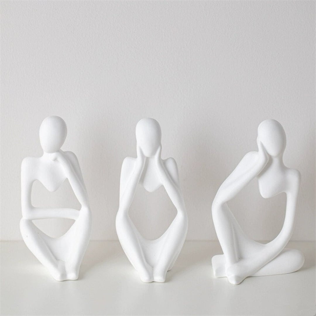 Abstract Thinker Statue Silicone Mold Concrete Minimalist Sculpture ...