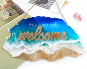 Epoxy Resin Welcome Sign - Etsy