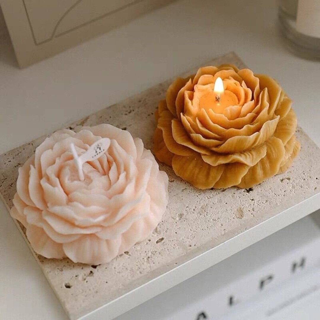 Peony Flower Silicone Mold 3D Flower Scented Candle Mold Fondant Cake ...