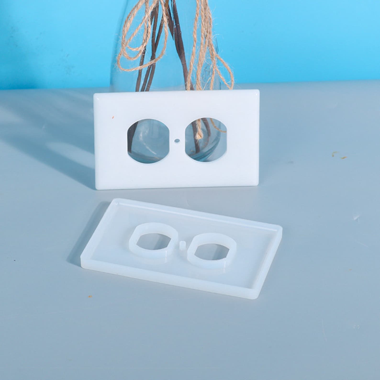 Silicone Outlet Cover Mold, Light Plate Cover Resin Mold, Double Light ...