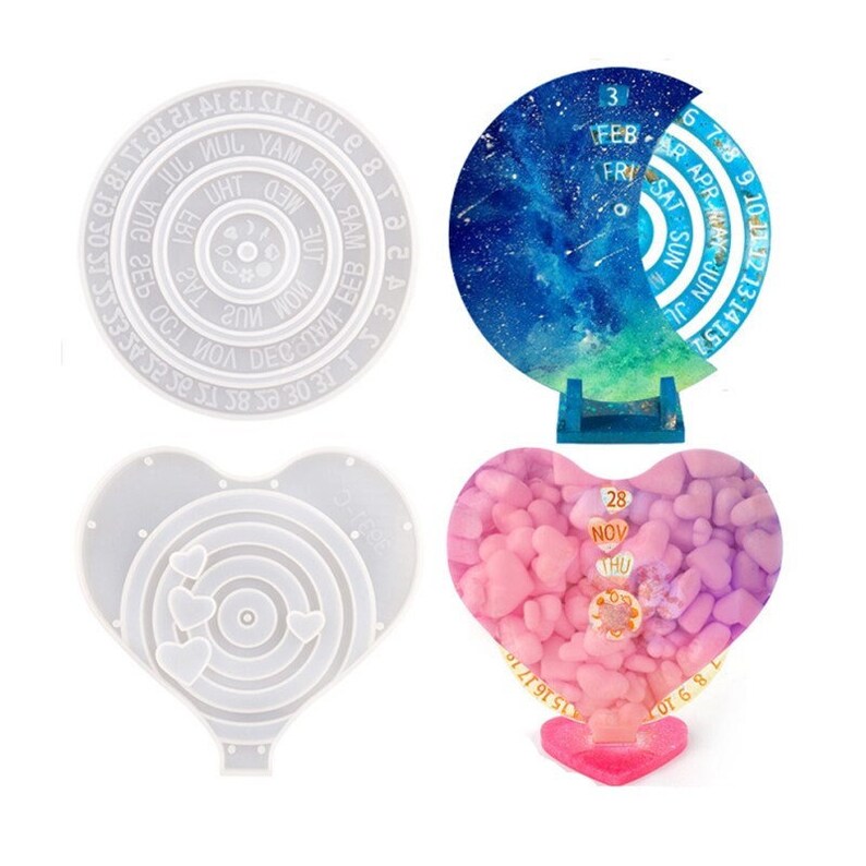 Moon/heart Circular Perpetual Calendar Silicone Mold Wall - Etsy