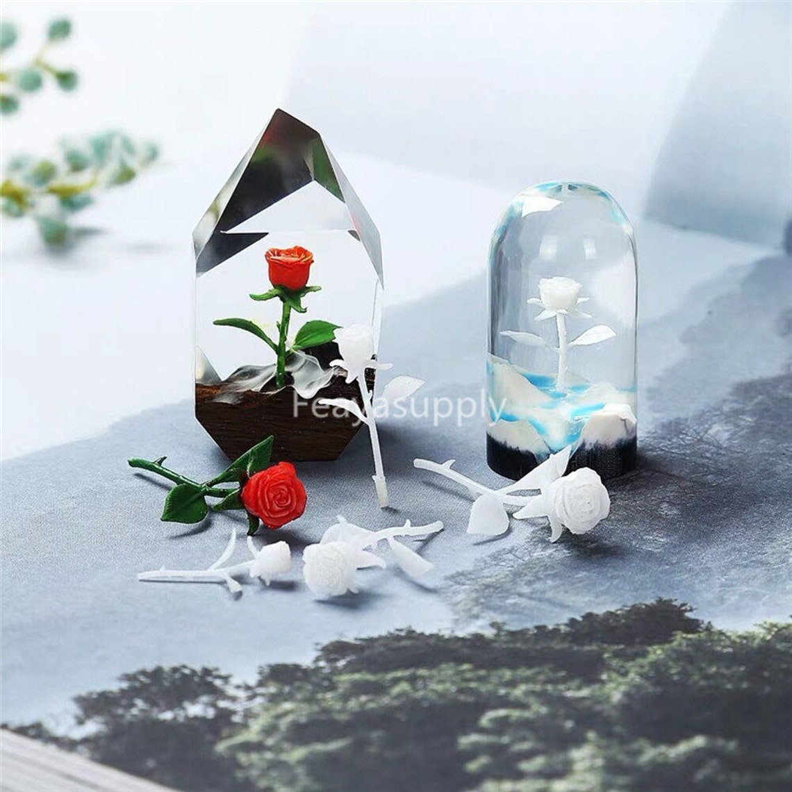 Mini Rose for Resin 3D Flower Miniature for Resin Jewelry | Etsy