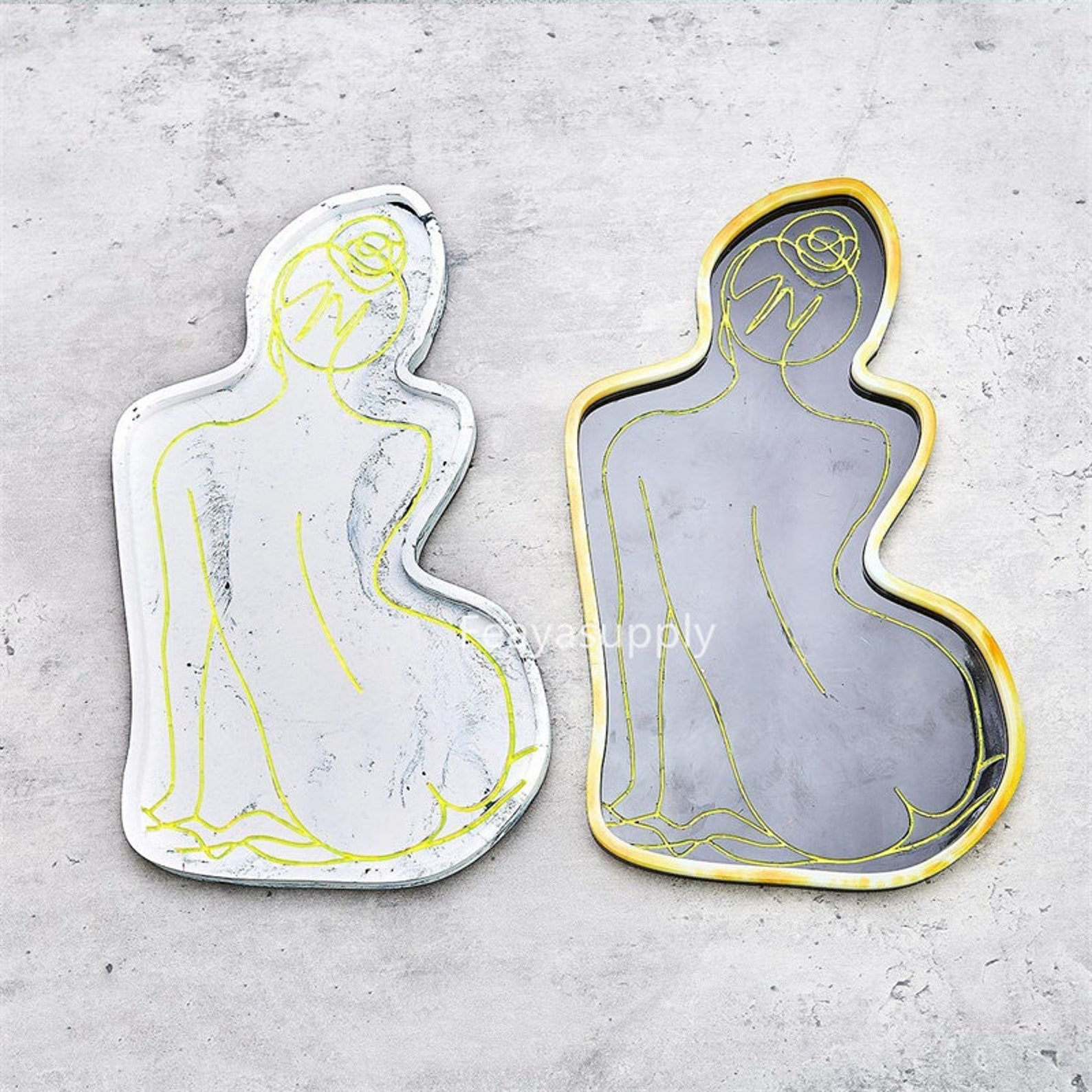 Goddess Jewelry Tray Silicone Mold Touching Hand Trinket Dish | Etsy