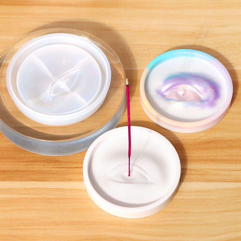 Round Concrete Incenses Burner Mold Incense Stick Holder Cement Plaster ...