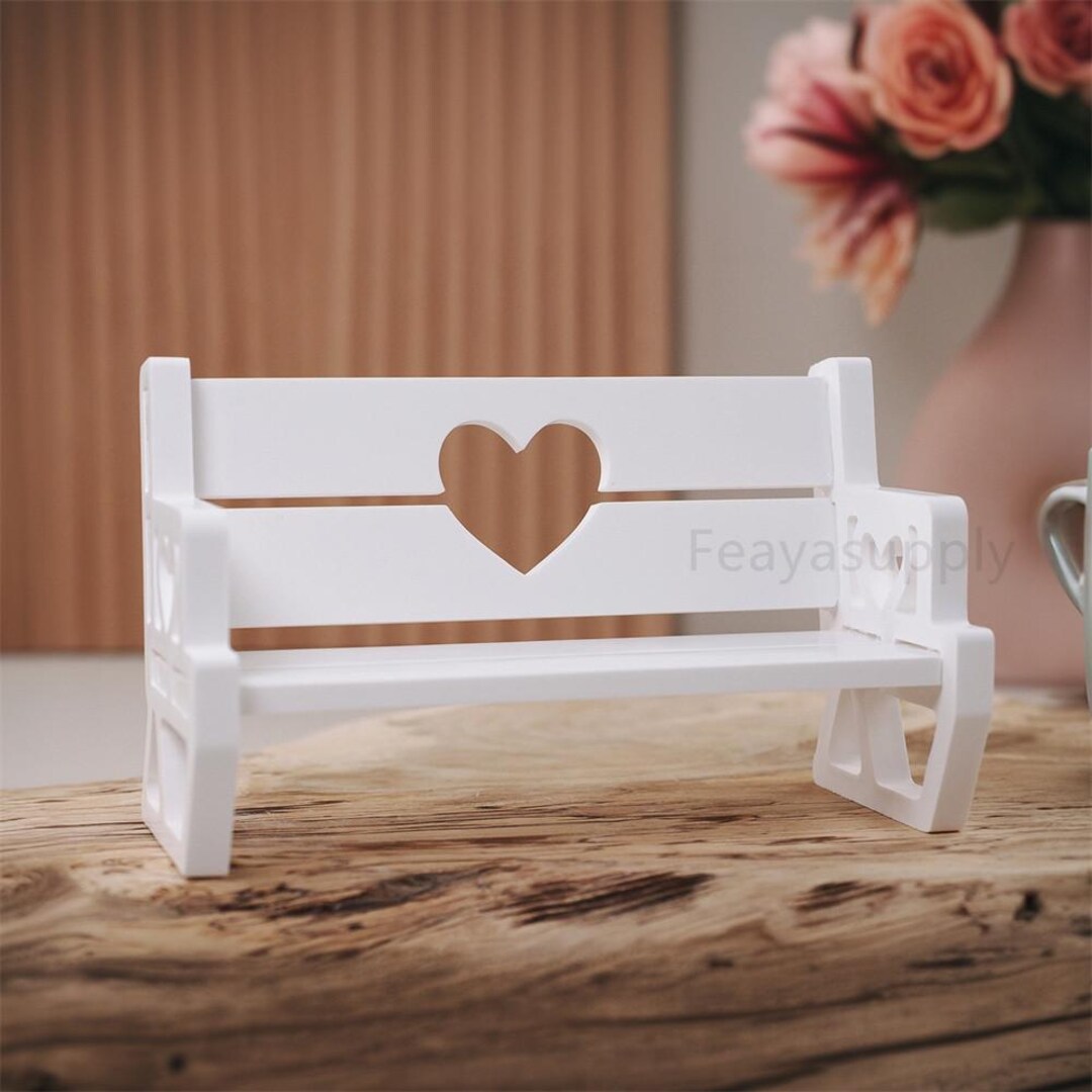 3D Park Bench Silicone Mold, Cute Miniature Heart Chair Mold for Resin ...